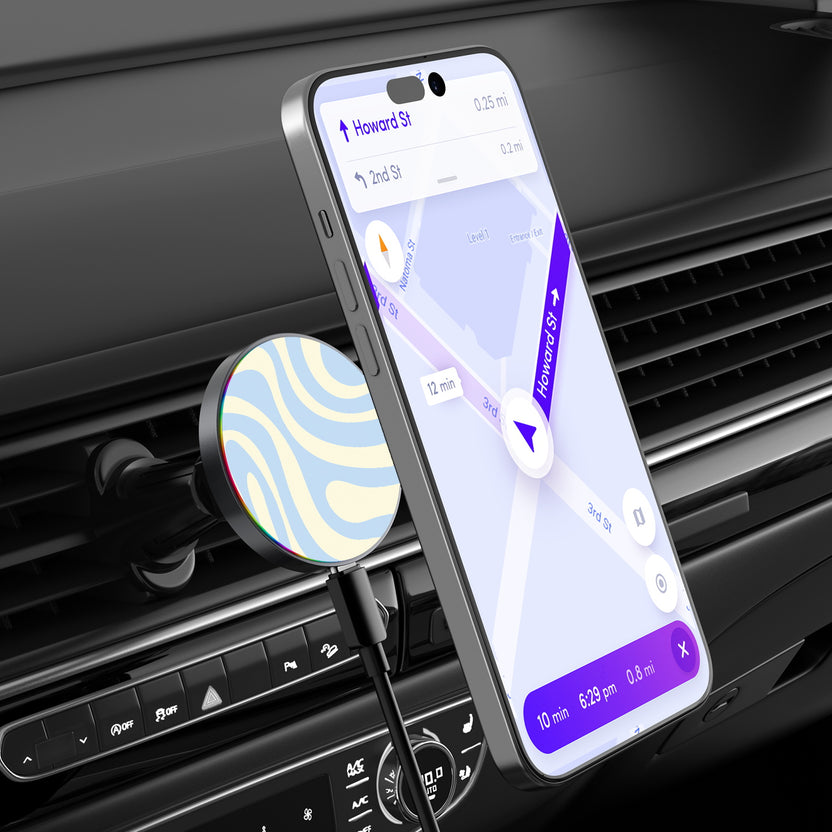 MyBat Design Lab Magnetic Wireless Charging Vent Mount - Black - Wavy ...